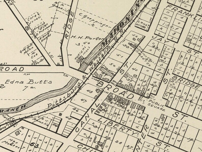 1899 Map of Newton Falls Village Trumbull County Ohio - Etsy