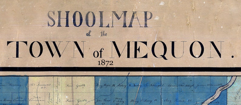 1872 Farm Line Map of Mequon Wisconsin - Etsy
