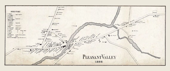 1858 Mapa de la ciudad de Pleasant Valley Dutchess County - Etsy México
