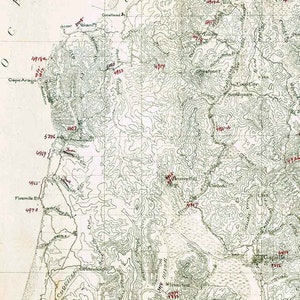 1896 Topo Map of Coos Bay Oregon Cape Arago - Etsy
