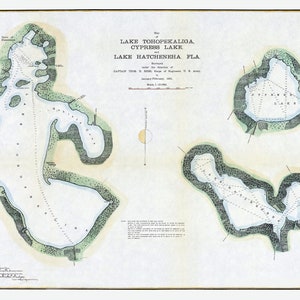 1901 Map of Tohopekaliga Cypress and Hatcheneha Lake Florida - Etsy