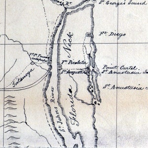 1763 Map of Georgia and Florida - Etsy