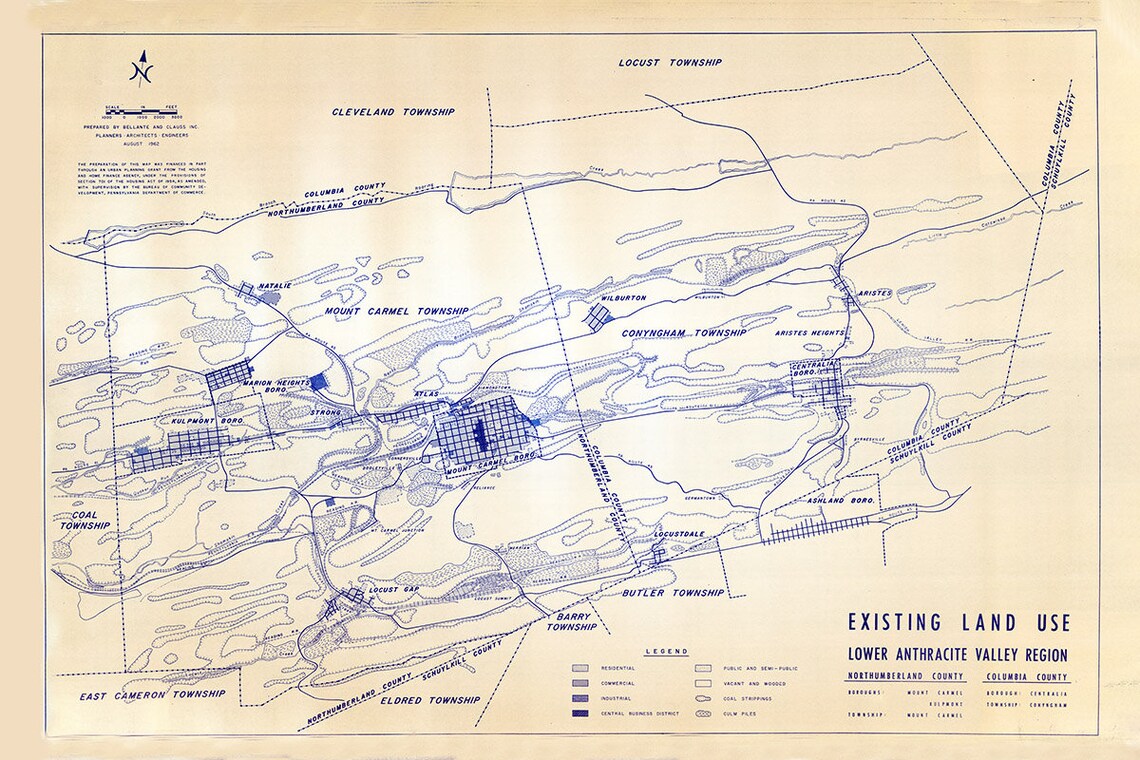 1962 Mine Map of Columbia and Northumberland County PA - Etsy UK