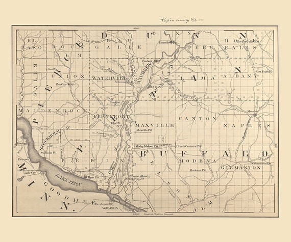 1880 Map of Pepin County Wisconsin | Etsy