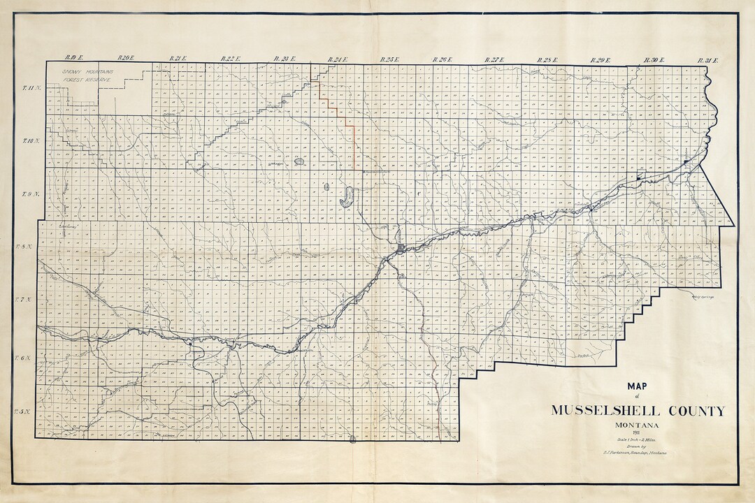 1911 Map of Musselshell County Montana - Etsy