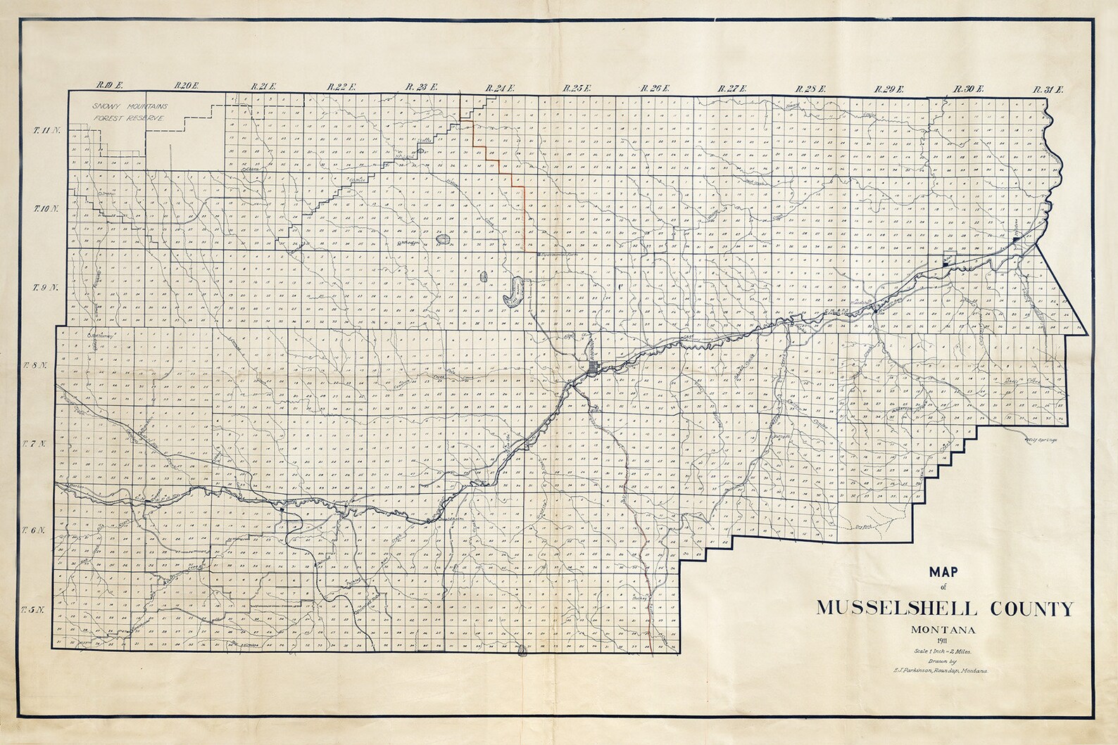 1911 Map of Musselshell County Montana - Etsy