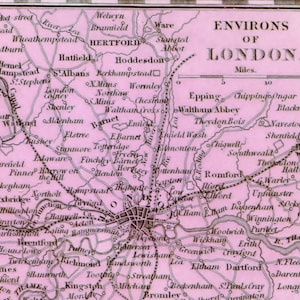 1844 Map of England - Etsy
