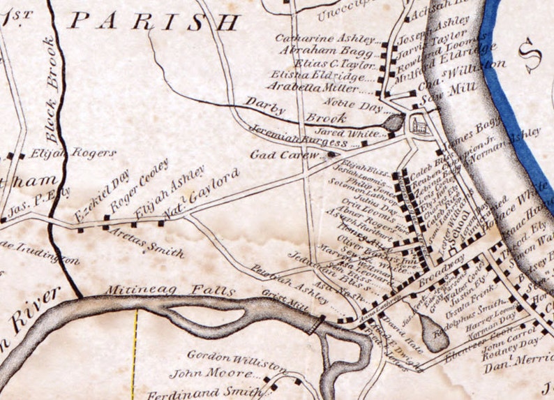 1831 Map of West Springfield Massachusetts - Etsy