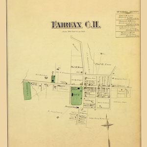 1879 Map of Fairfax Court House Virginia - Etsy