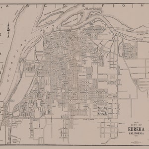 1923 Map of Eureka California - Etsy
