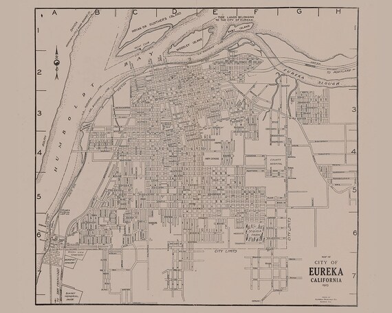 1923 Map of Eureka California | Etsy
