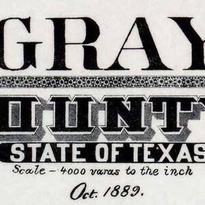 1889 Farm Line Map of Gray County Texas - Etsy