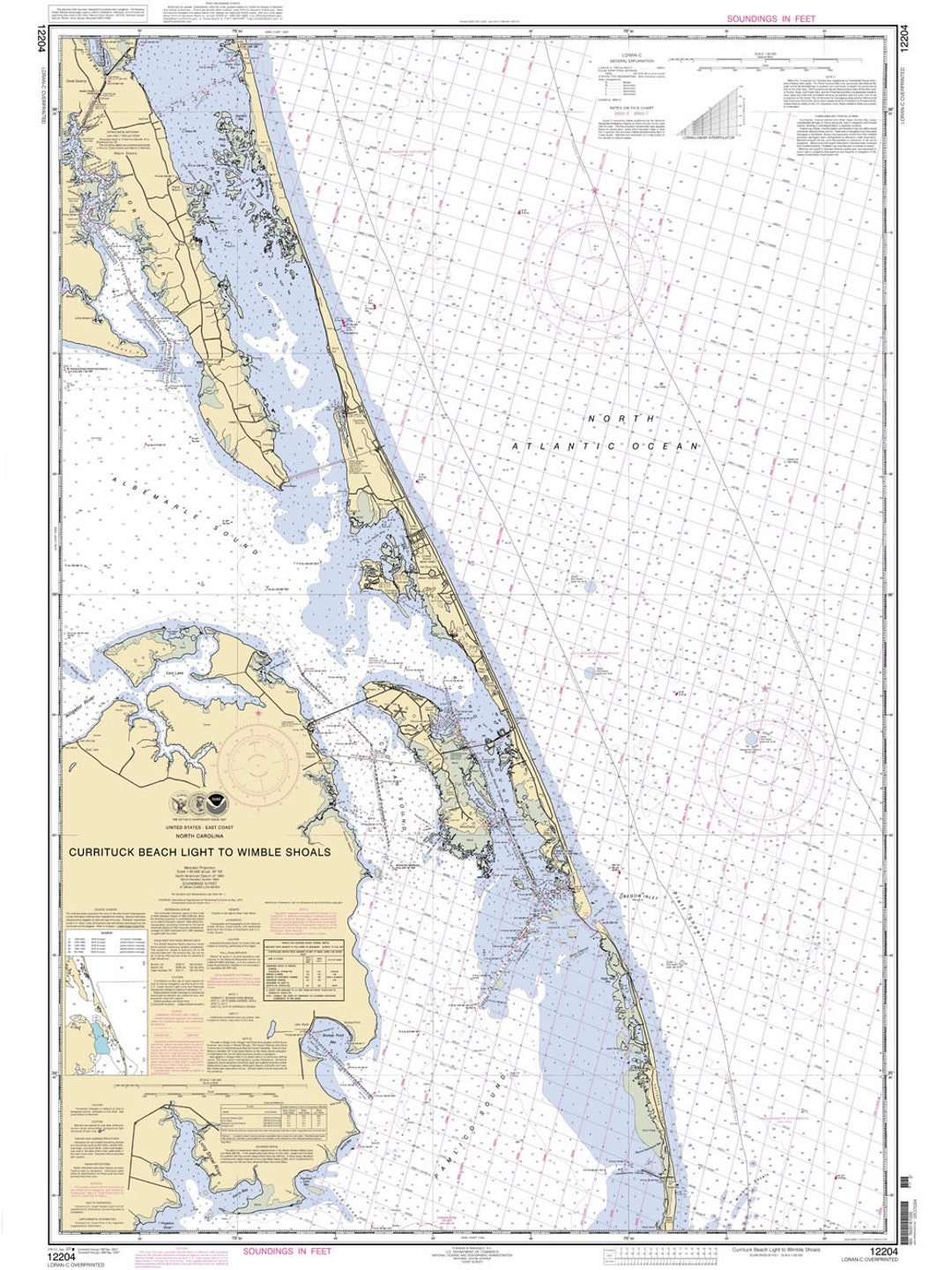 2007 Nautical Map of Currituck Beach Light to Wimble Shoals - Etsy