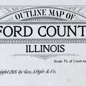1916 Map of Ford County Illinois - Etsy