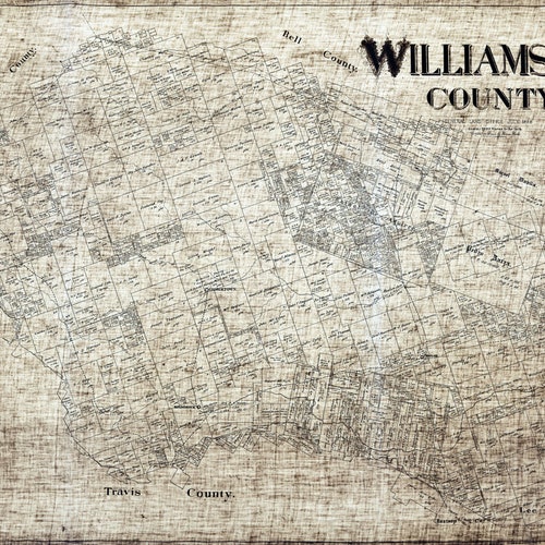 1880 Map of Williamson County Texas Georgetown - Etsy