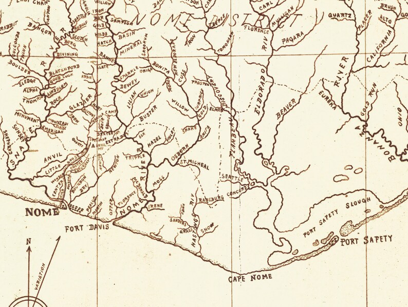 1901 Map of Nome Alaska - Etsy