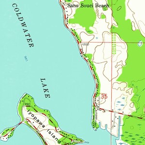 1960 Map of Coldwater Lake Branch County Michigan - Etsy