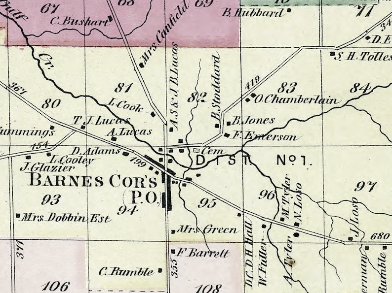 1875 Map of Pinckney Township Lewis County New York - Etsy