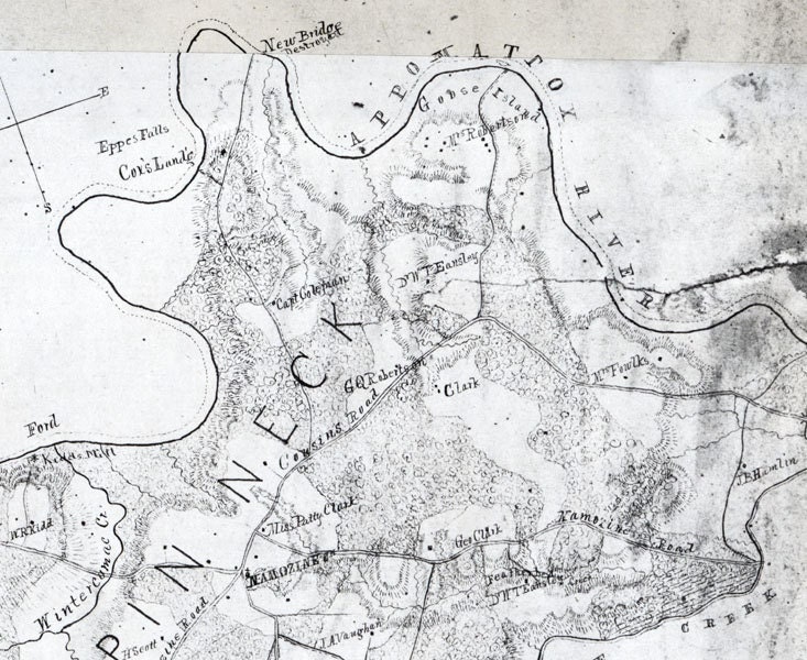 1860 Map of Amelia County Virginia Family Names Genealogy - Etsy