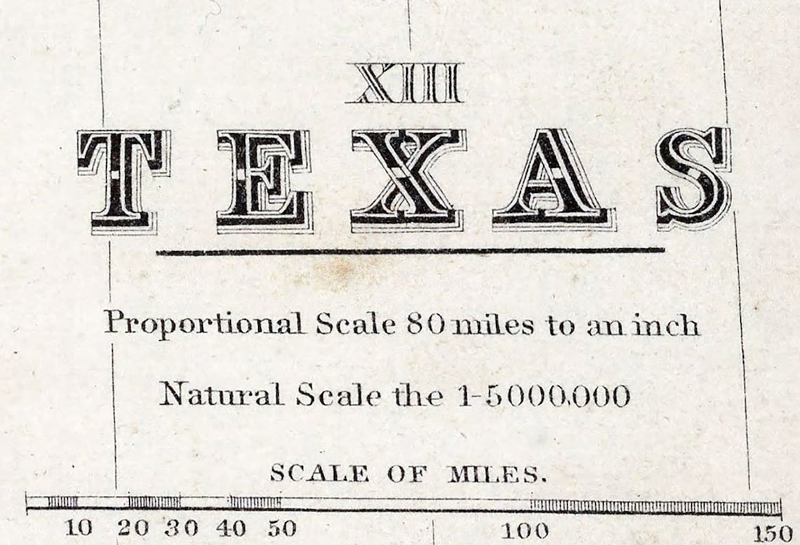 1865 Map of Texas - Etsy