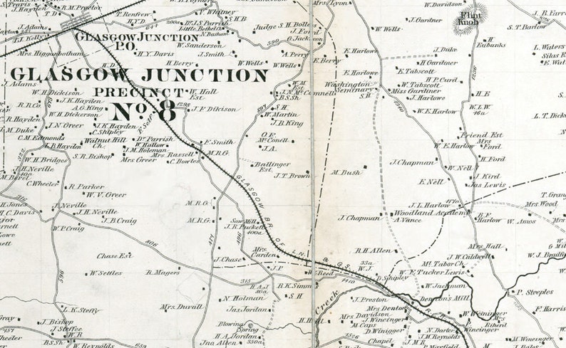 1879 Map of Barren County Kentucky Glasgow - Etsy