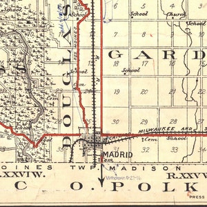 1913 Map of Boone County Iowa - Etsy