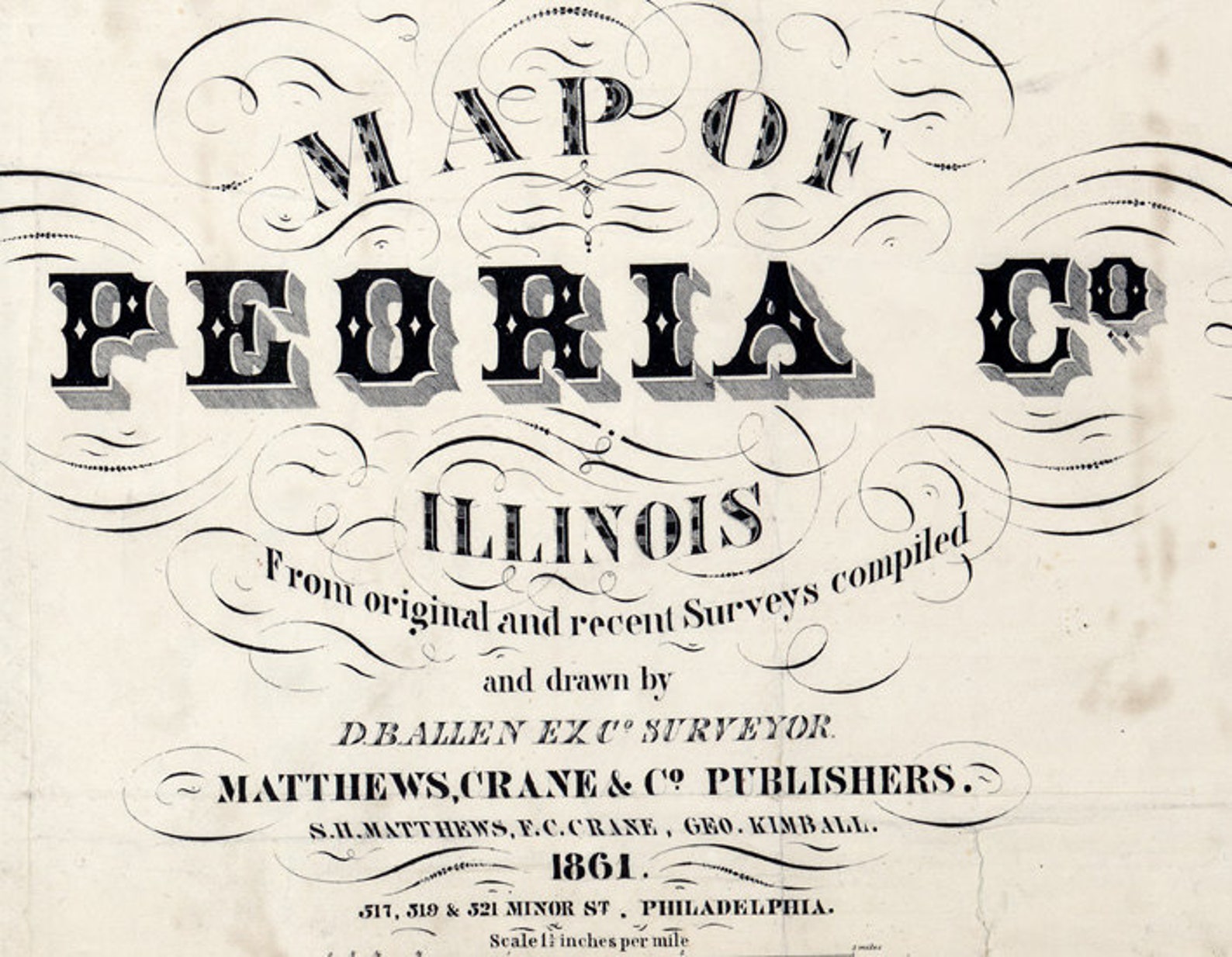 1861 Farm Line Map of Peoria County Illinois - Etsy