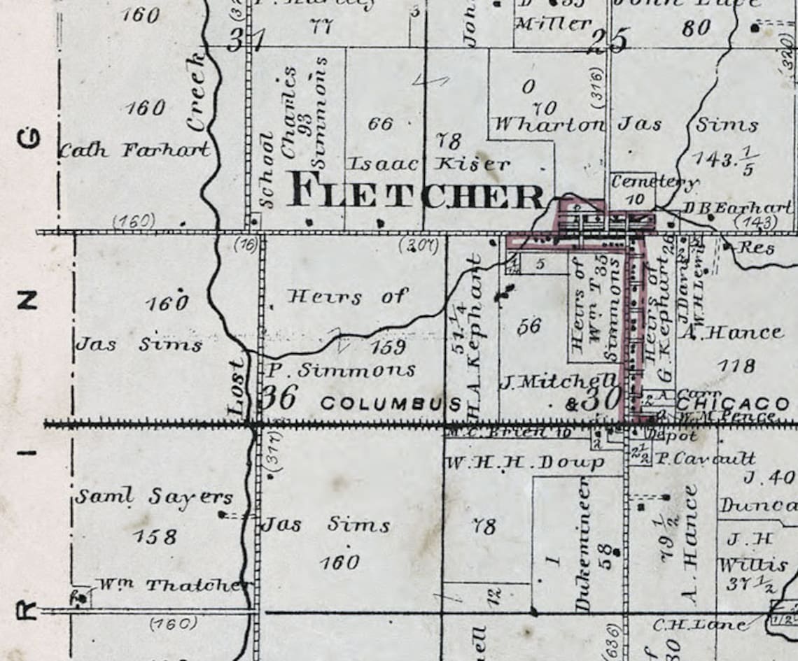1871 Map of Brown Township Miami County Ohio | Etsy