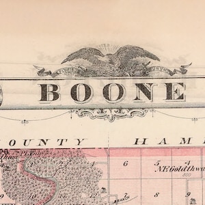 1875 Map of Boone County Iowa - Etsy