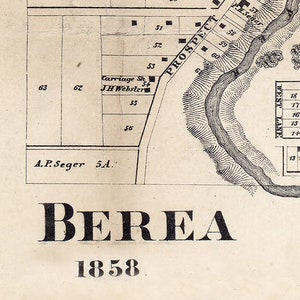 1858 Map of Berea Cuyahoga County Ohio - Etsy