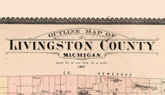 Map Of Towns In Livingston County Michigan Livingston County 1915