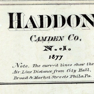 1877 Map of Haddon Camden County New Jersey - Etsy