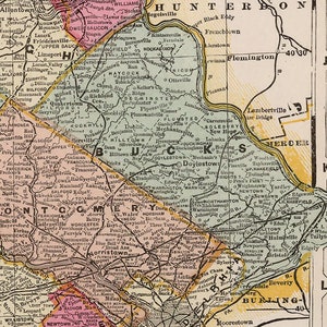 1899 Map of Pennsylvania - Etsy