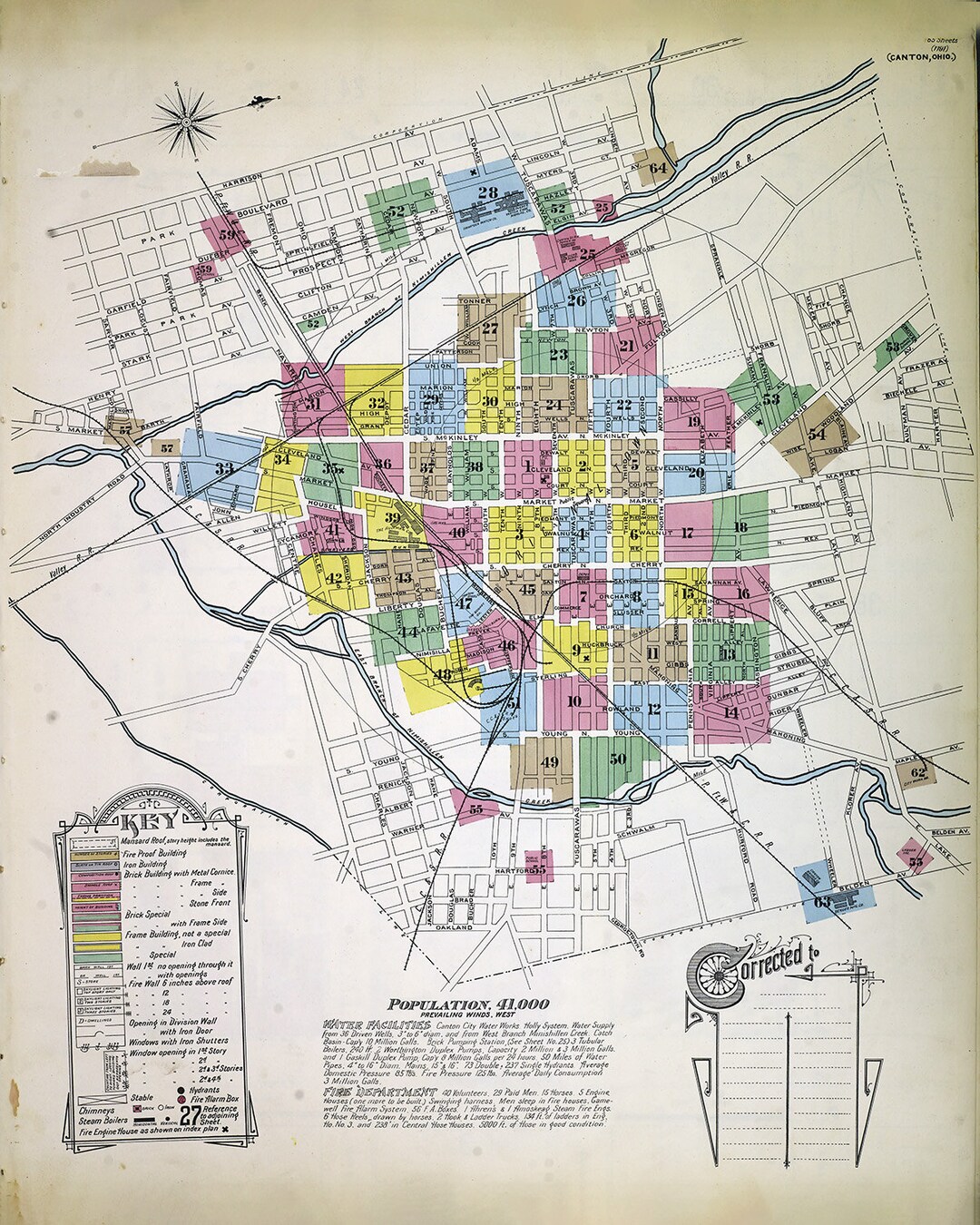 1897 Town Map of Canton Stark County Ohio - Etsy