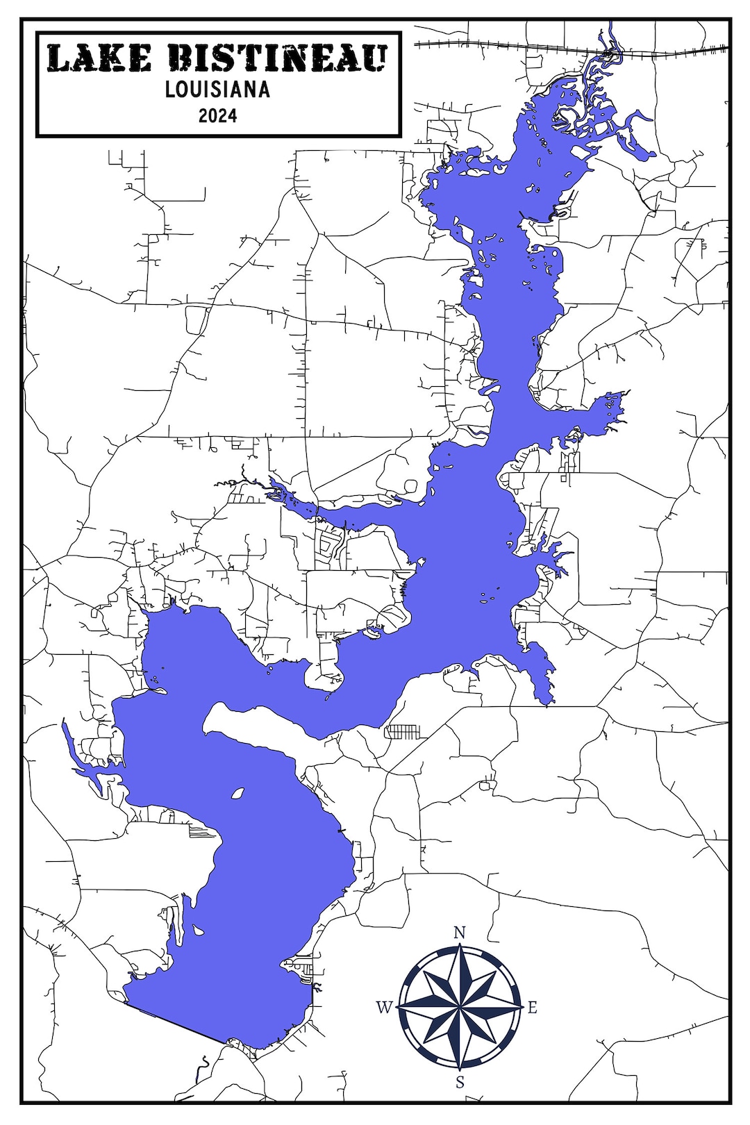 2024 Map of Lake Bistineau Louisiana Bienville Bossier and Webster ...