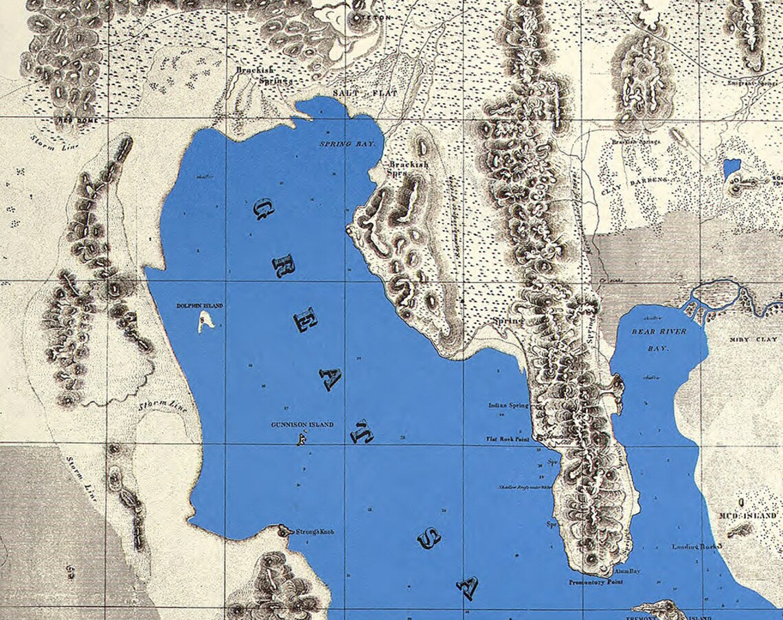 1850 Map of the Great Salt Lake Utah and Adjacent Country - Etsy UK