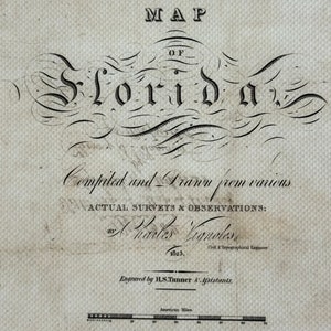 1823 Map of Florida Framed - Etsy