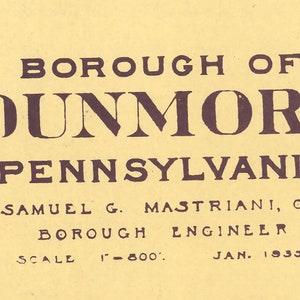 1933 Map of Dunmore PA Scranton - Etsy