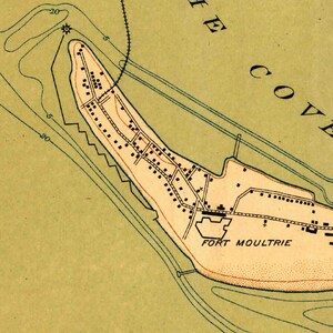 1919 Map of Sullivans Island South Carolina Fort Moultrie - Etsy