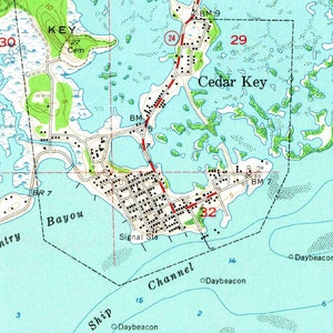 1955 Topo Map of Cedar Key Florida Quadrangle - Etsy