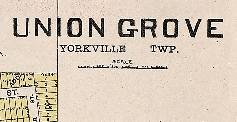 1908 Town Map of Union Grove Racine County Wisconsin - Etsy