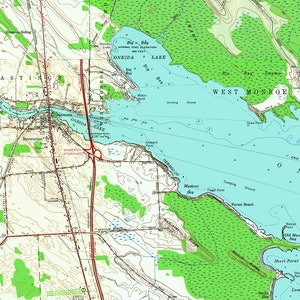 1957 Map of Oneida Lake New York - Etsy