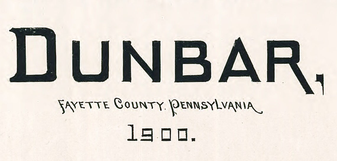 1900 Aerial Map of Dunbar Fayette County Pennsylvania - Etsy