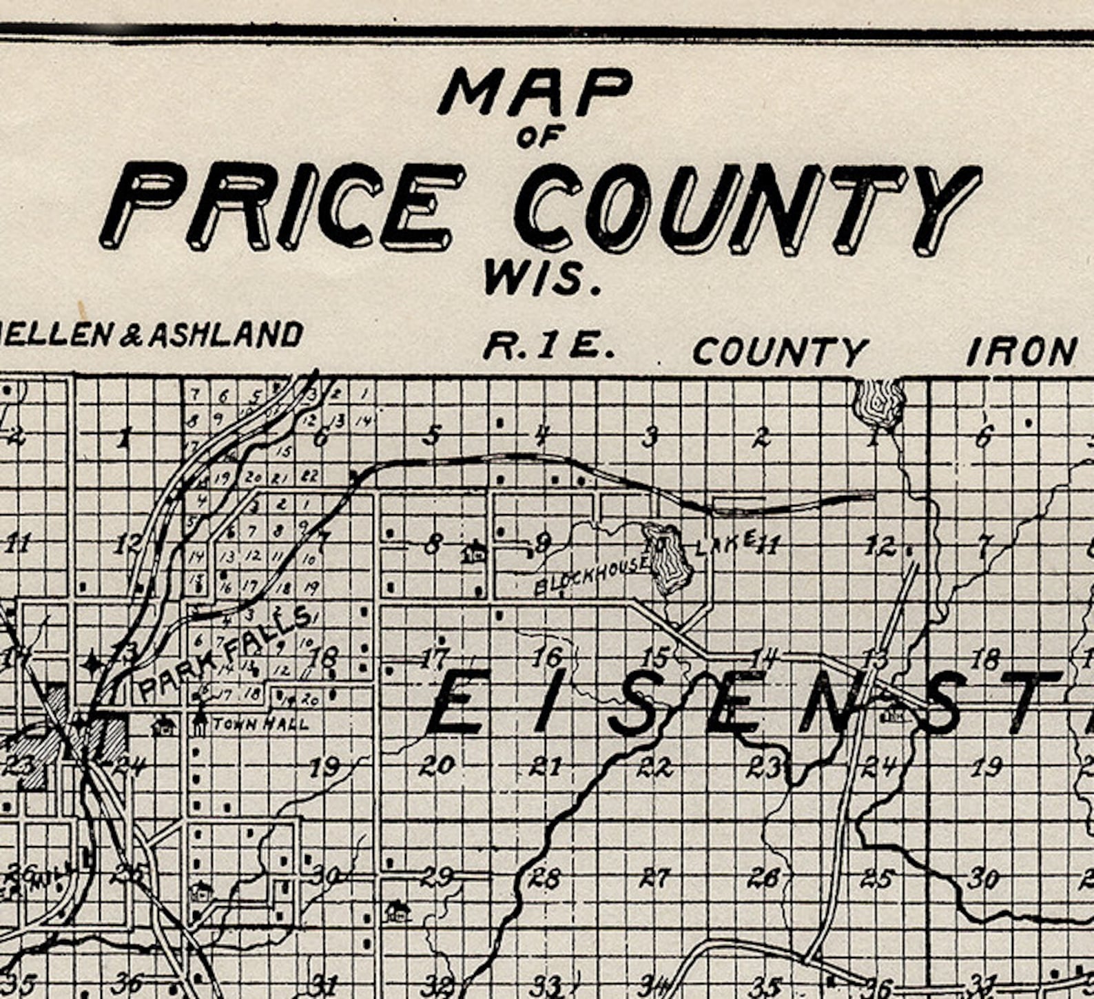1914 Farm Line Map of Price County Wisconsin - Etsy