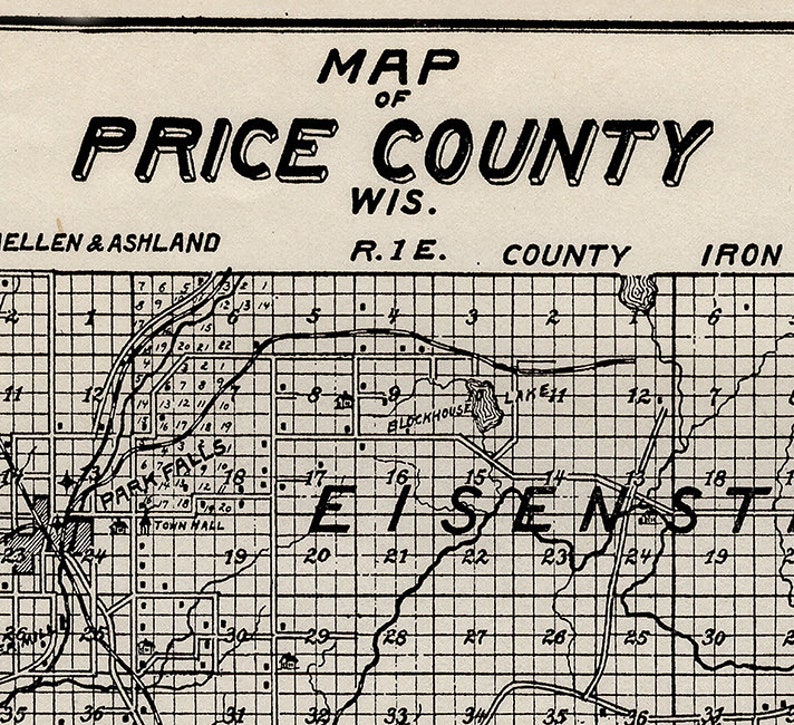 1914 Farm Line Map of Price County Wisconsin - Etsy