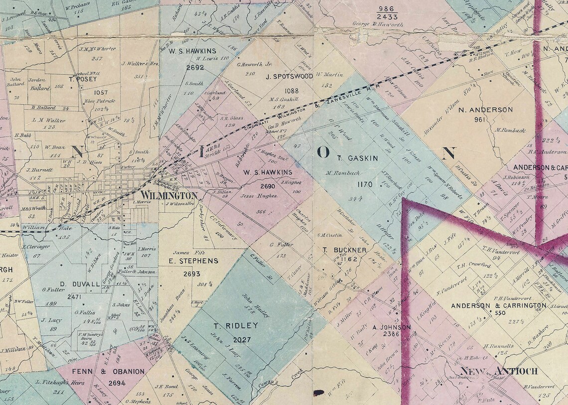 1859 Farm Line Map of Clinton County Ohio - Etsy