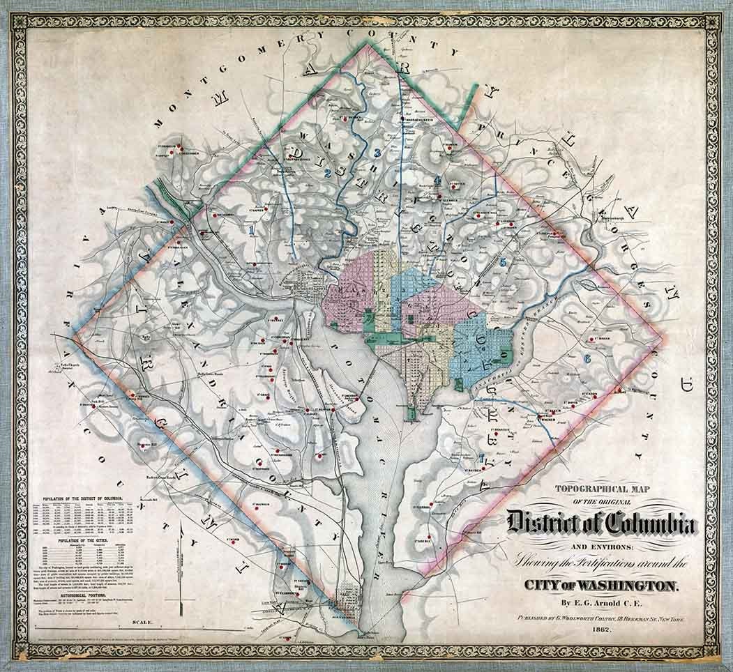 1862 Topo Map of District of Columbia Washington DC | Etsy