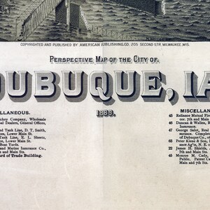 1889 Panoramic Map of Dubuque Iowa - Etsy