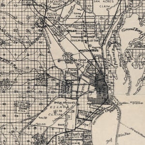 1895 Map of Mobile County Alabama - Etsy