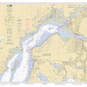 2012 Nautical Map of Cook Inlet Anchorage Alaska - Etsy